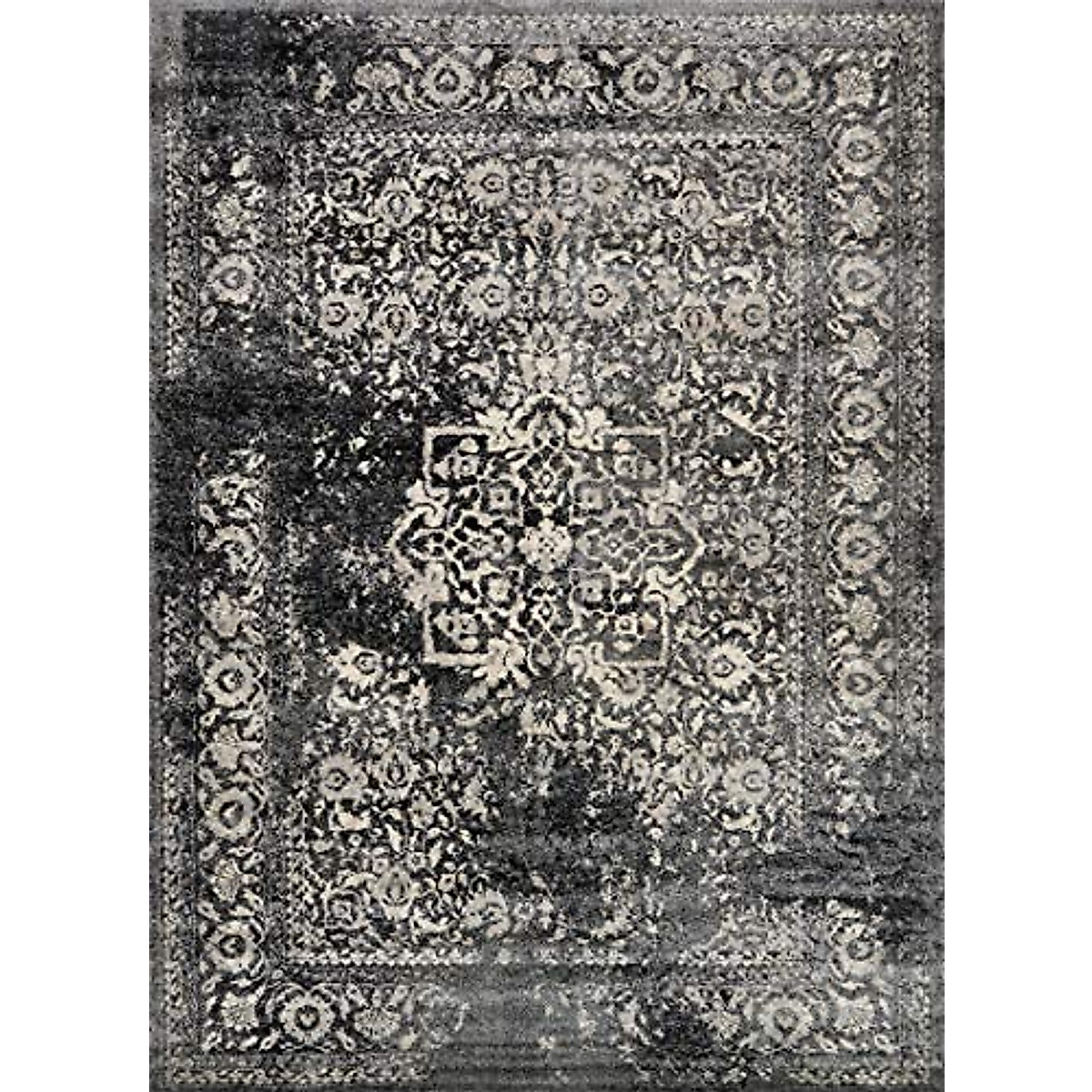 Loloi Emory Black/Ivory 5'-3" x 7'-7" Area Rug