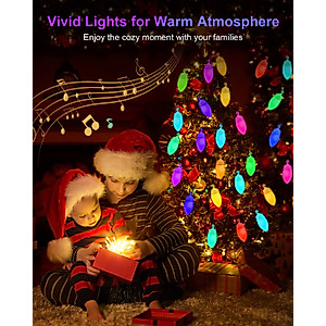 JIMIMORO Smart Outdoor String Lights - 48FT RGB Patio Lights with 20 Dimmable IP65 Waterproof Warm White LED Bulbs APP & Remote Control Patio String Lights for Outside Balcony Backyard Party Cafe B