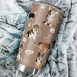 WmhrYpzhL Corgi Travel Mug Dog Coffee Cup Stainless Steel Insulation Tumbler with Lid For Home Office School Outdoor Gifts Corgi
