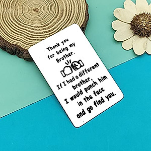 Brother Gift from Sister Brother Engraved Wallet Card Gift Brother Birthday Card Gift Appreciation Gift for Big Brother Little Brother Step Brother Wedding Retirement Graduation Gift Family Present