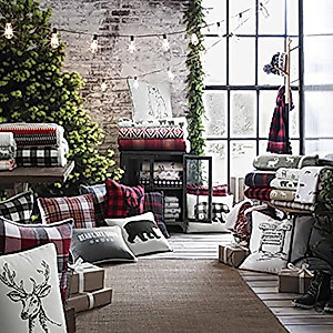 Eddie Bauer Ultra-Plush Collection Throw Blanket-Reversible Sherpa Fleece Cover, Soft & Cozy, Perfect for Bed or Couch, Bear Village