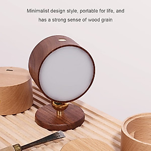 Wooden Magnetic Wall Sconce,Wireless Led Wall Mounted Reading Lights USB Rechargeable Light Stepless Dimming Night Lights Magnetic Cabinet Light,Lamps for Kid Study Bedside (Sapele)