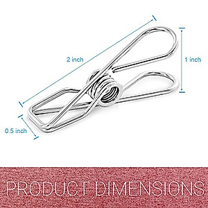 40 Pack Stainless Steel Small Clothes Pins Durable Clothes Pegs Multi-Purpose Metal Wire Utility Clips for Laundry Home Kitchen Outdoor Travel Office