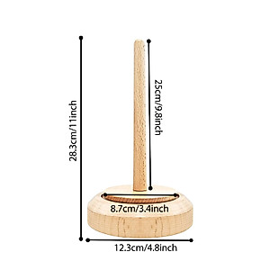 WNYNUEP Wooden Yarn Holder Dispenser for Crocheting, Portable Crochet Yarn Ball Holder for Knitting, Wool Rope Finisher Ribbon Storage Knitting Winder Embroidery Crochet Accessories