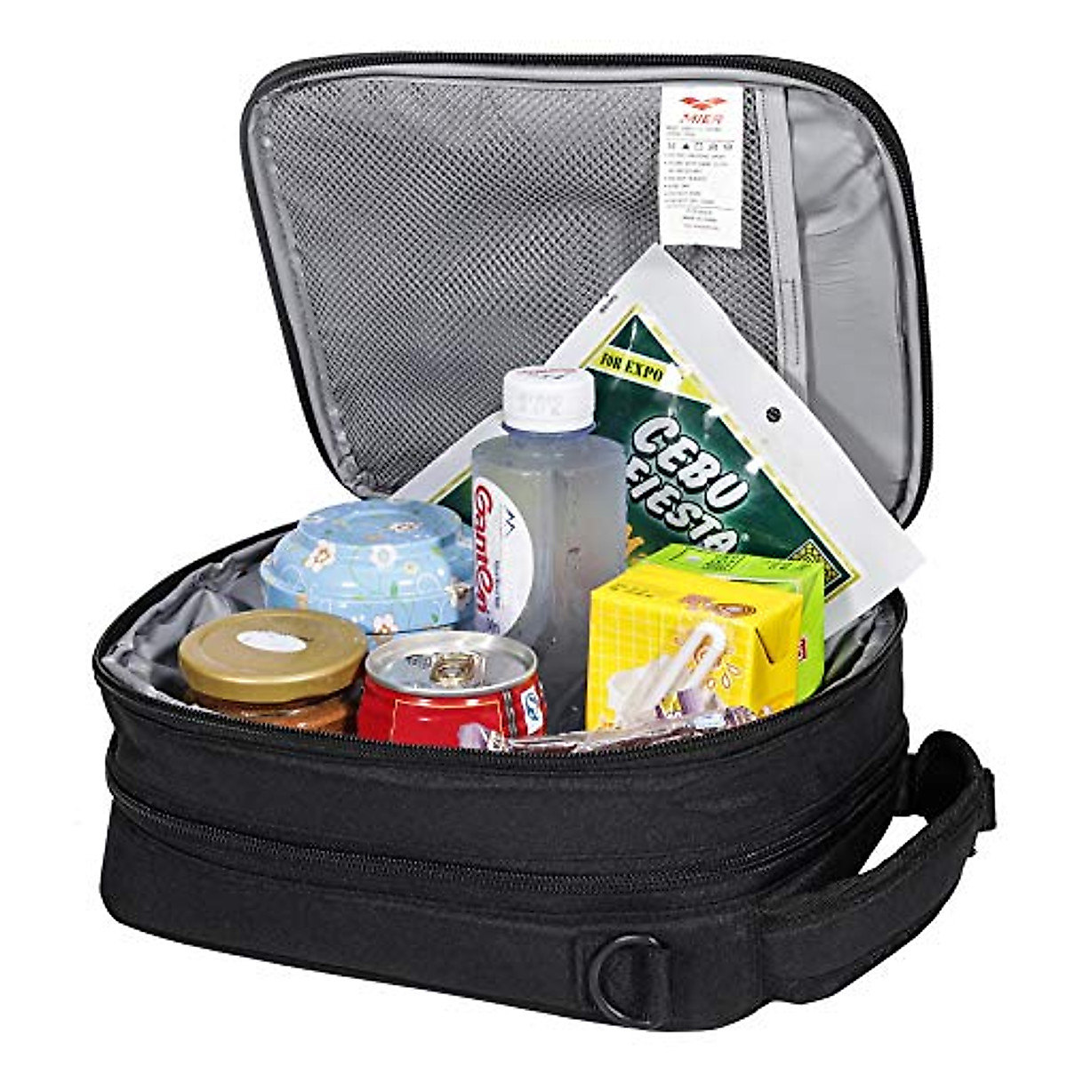 MIER Insulated Lunch Box Bag Expandable Lunch Pack for Men, Women, Kids, Black