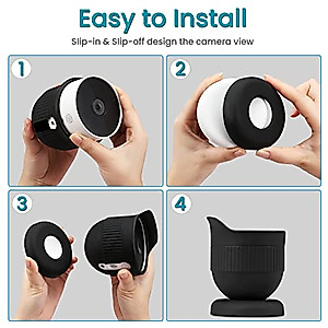 Fintie Silicone Skins Cover Compatible with Nest Cam Outdoor Or Indoor (Battery) 2021, Weather Protective Camouflaged Case for Nest Cam Battery Camera, Black