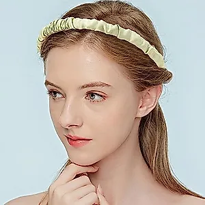7pcs Fashion Headbands for Women, Wide Floral Headbands for Girls, Pearl Headband Non Slip Head Bands for Women's Hair Accessories (Green)