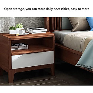 Night Stand End Table Bedside Table Solid Wood Bedside Table, 2-Tier End Table Side Table With Drawer, Storage Organizer And Open Shelf Nightstand Nightstand Side Table Bedside Cabinet ( Color : Walnu