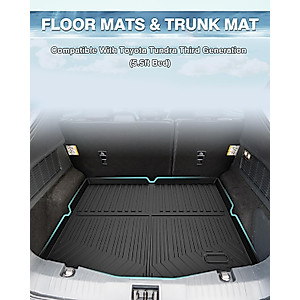 Mixsuper Floor Mats & Cargo Liner for 2021-2023 2024 Ford Mustang Mach-E All Weather Floor Liners and Trunk Liner Set Black (Not for Ford Mustang)