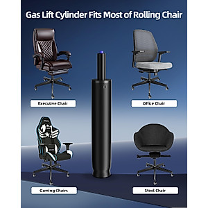 MASTERY MART Office Chair Gas Lift Cylinder Replacement, 6'' Travel Length, Hydraulic Pneumatic Shock Piston, Heavy Duty 450 LBs/204 KGs, Universal Size Fits Most Office Chair, Class 4 (Matte Black)