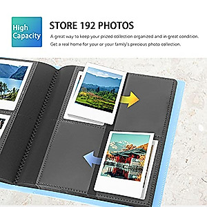 192 Photos Album for Fujifilm Instax Mini Camera, 2x3 Photo Album Book for Fujifilm Instax Mini 11 12 9 90 70 40 8 Instant Camera, Polaroid Snap PIC-300 Z2300 Camera, Polaroid 2”x3” ZINK Pictures,IceBlue