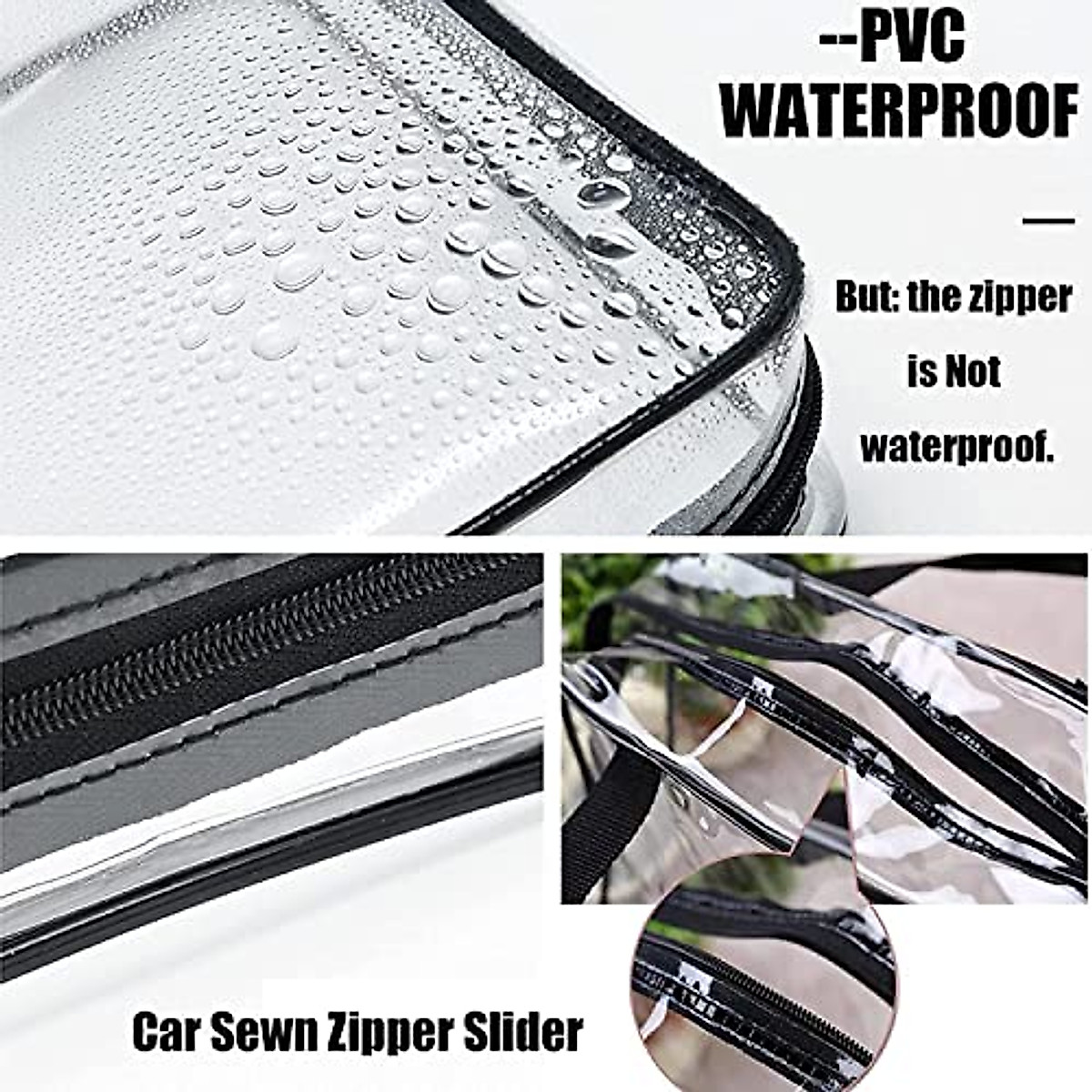 3PCS Large Capacity PVC Transparent Backpack Multi-Pocket Waterproof Bag Suitable For College Students To Work Outdoors