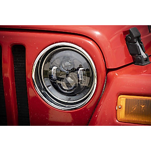 Rough Country LED Headlights 7" Round for 2007-2018 Jeep Wrangler JK - RCH5000