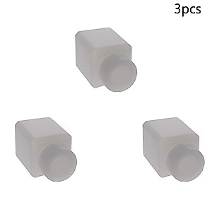 Bettomshin 3Pcs Wide Mouth Reagent Bottles, 74x20mm/2.91x0.79"(HxID)60ml PE Plastic Empty Liquid Sealing Bottle, Square Light Mouth Container Lab Solid Sample Storage White Translucent with Screw Cap