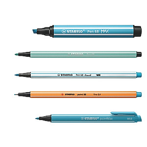 STABILO Creative Set - Pen 68 Max, Pen 68, Pen 68 brush, point 88, pointMax, ARTY, 55-Pieces - drawing, illustration, writing