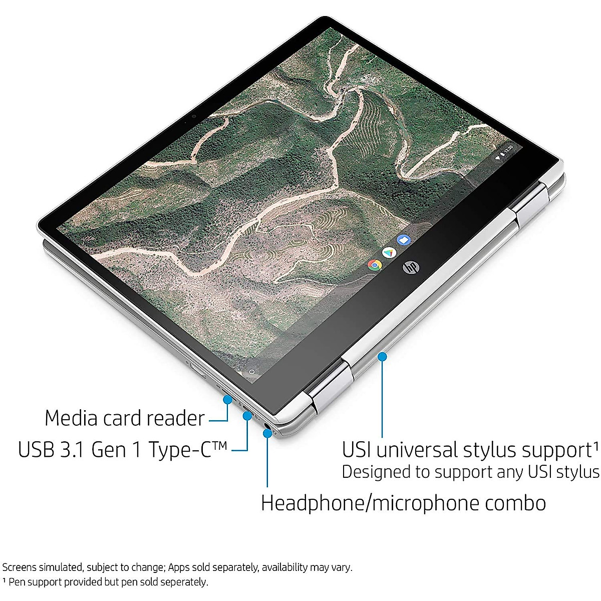 hp Chromebook x360 12-H0010 2-in1 Laptop Computer Intel Celeron N4000 up to 2.6GHz 4GB DDR4 RAM 32GB eMMC 12inch HD 2-in-1 Touchscreen BO Audio (Renewed)