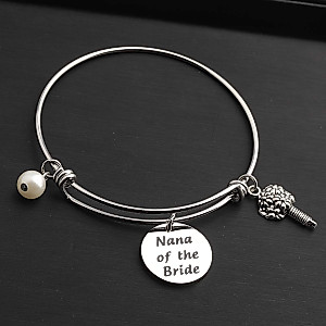 FOTAP Nana of the Bride Gift Nana of the Groom Bracelet Bridal Party Gift Bridal Shower Gift (Nana of The Bride)