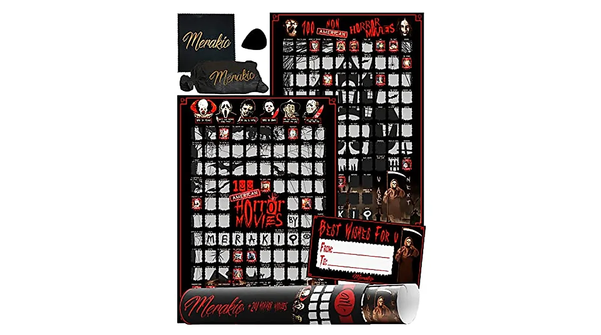 100 Horror Movie Scratch Off Poster | Ultimate Fan Gift