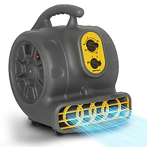VENTISOL Portable Air Mover, 950 CFM High Velocity Floor Dryer with Timer, 3-Speed Carpet Dryer for Drying, Blower Fan for Water Damage Restoration, Janitorial, Plumbing, Home,Commercial Use (Grey)