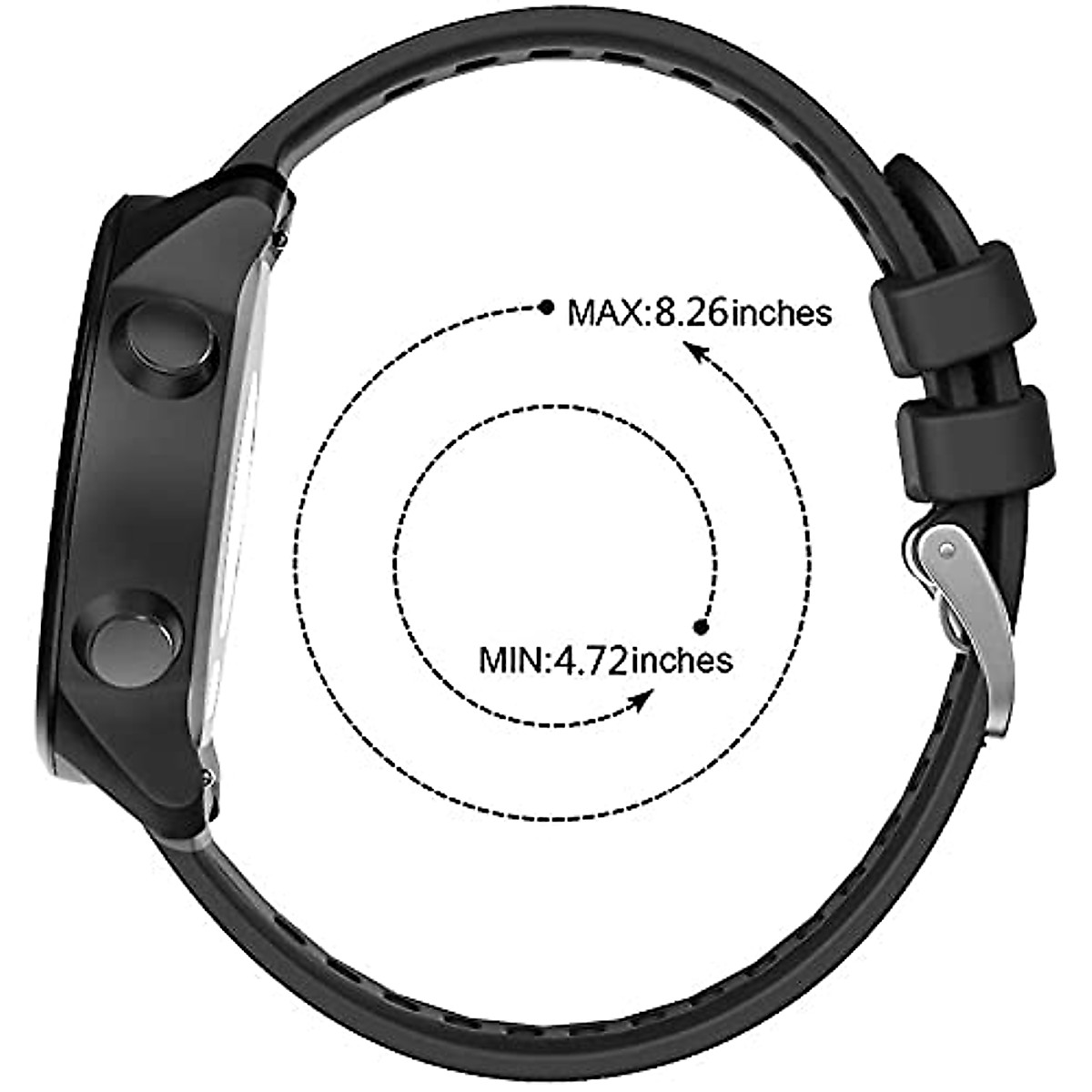 Compatible for Motast 1.69" Smartwatch Band, Sport Silicone Replacement Straps Compatible for MuGo P36A / AGPTEK 1.69" / Togala Smartwatch/Doubc Smart Watch (Black)
