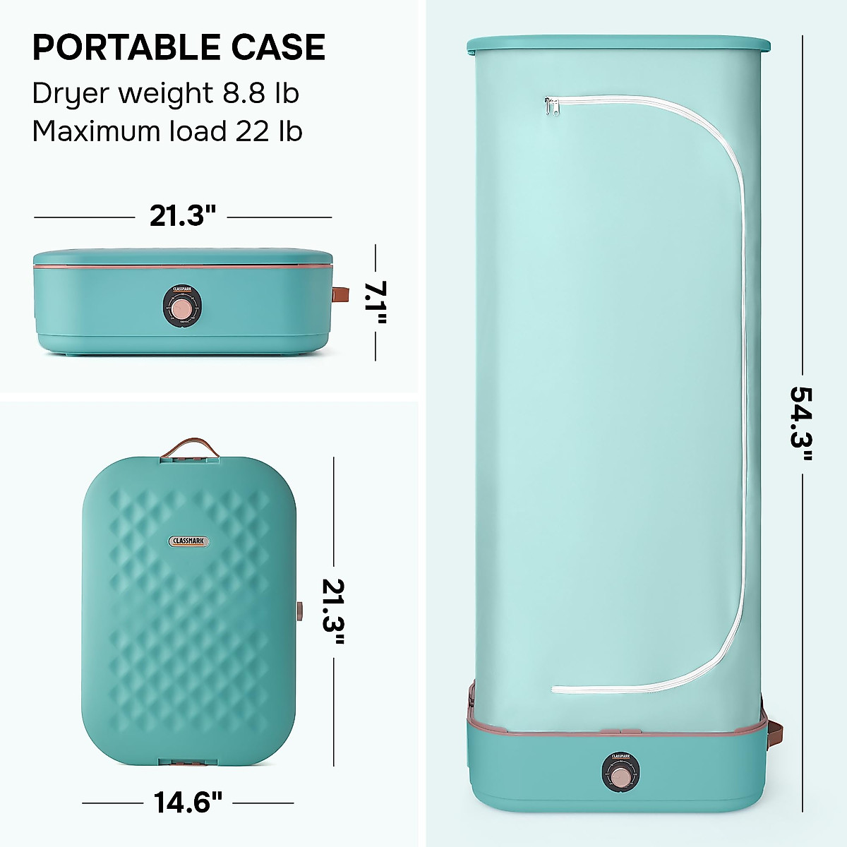 Portable Dryer - Portable Clothes Dryer after Washing - Portable Foldable Dryer Machine for Apartments and Home - Mini Travel Clothes Dryer Machine