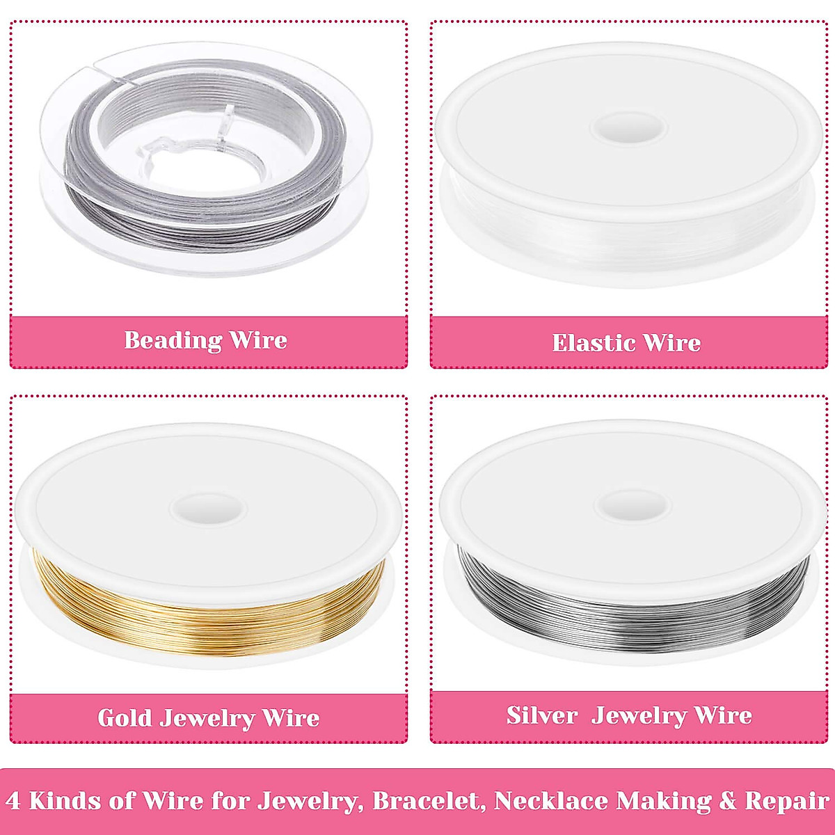 Jewelry Making Supplies, Cridoz Jewelry Making Tools Kit with Jewelry Pliers, Beading Wire, Jewelry Beads and Charms Findings for Jewelry Necklace Earring Bracelet Making Repair