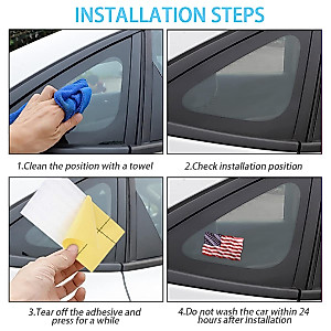 3PCS Reflective American US Flag Decal for Car, 5''×3'' Vinyl Thin Blue Line USA Patriotic Stripe Stickers, Car Trucks Decor for Window Bumper, Police, Law Enforcement Officers (Red/F)