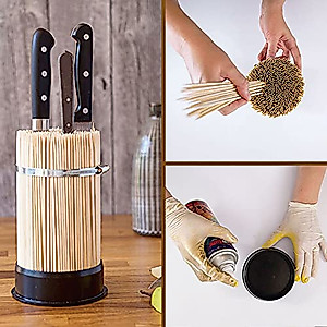 FOCUS FLAME Bamboo Appetizer Skewer 110 PCS 6 IN Stick Fruit Kabob Grill Skewer Toothpicks Φ=4 MM Caramel Apples Wood Stick for Cocktail Chocolate Fountain Campfire Party Barbecue Kitchen BBQ Skewer