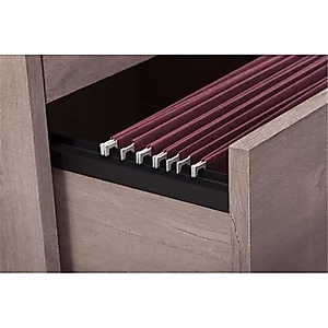 Bush Furniture Key West 54W Computer Desk with 2 Drawer Lateral File Cabinet and 5 Shelf Bookcase in Washed Gray