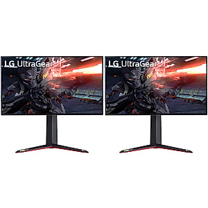 LG 27GN950-B 27 inch Ultragear 4K UHD Nano IPS 1ms 144Hz G-Sync Gaming Monitor 2 Pack