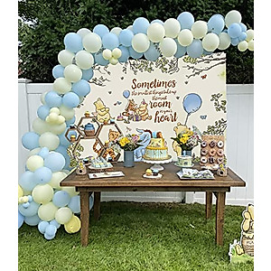 Classic Bear and Friends Photography Backdrop Newborn Baby Shower Decoration Background Boys Girls Birthday Party Backdrop Studio Props 7x5ft