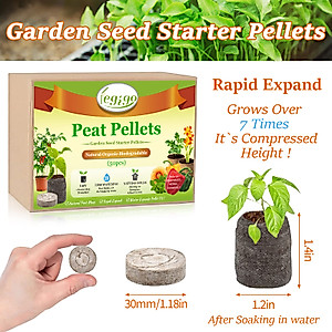 Legigo 50 Pcs 30mm Peat Pellets Starter Pods, Compressed Starting Plugs Pellet Fiber Soil Helps to Avoid Root Shock for Planting Herb Flower Vegetables