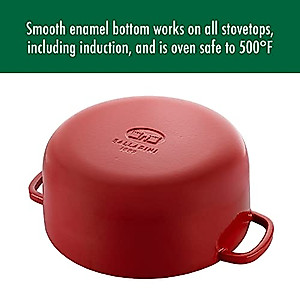 Ballarini Bellamonte Cast Iron Dutch Oven with Lid 4.25-qt, Serves 3-4, Pomodoro Red