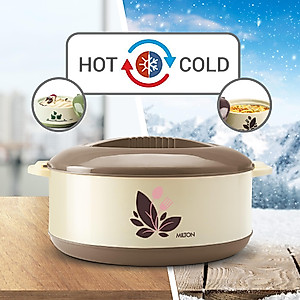 Milton Orchid 3000 Inner Steel Casserole, 2.85 Litres, Light Brown | PU Insulated | BPA free |Odour Proof | Food Grade | Easy to Carry | Easy to Store | Ideal For Chapatti | Roti | Curd Maker