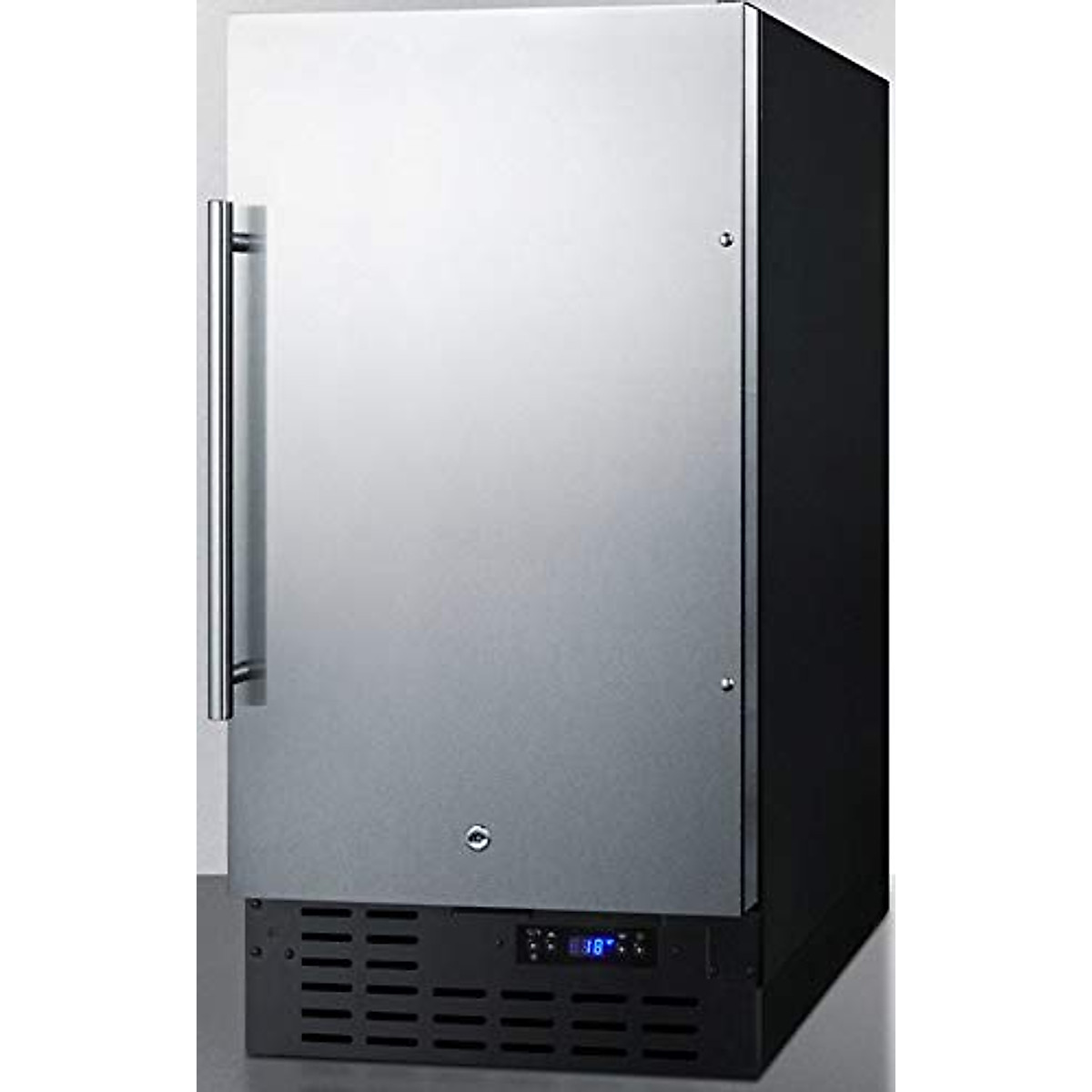 Summit Appliance FF1843BSSADA ADA Compliant 18" Wide Built-in Undercounter All-refrigerator with Stainless Steel Door, Black Cabinet, Digital Thermostat, Automatic Defrost and Front Lock