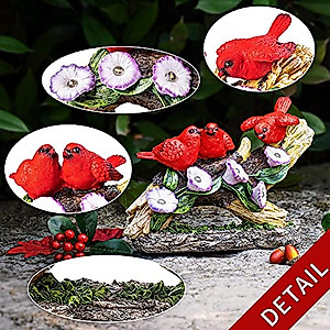 GIGALUMI Cardinal Birds Garden Statue Solar Lights, Outdoor Cardinal Menmorial Statues Gifts Decorative Waterproof LED Solar Cardinal Lights Figurine, Garden Ornament Gift Outdoor Lawn, Yard Decor