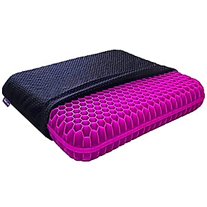 Sbriun Extra Thick Gel Seat Cushion Pillow - Enhanced Double Office Chair Car Egg Seat Cushion Pillow for Back, Coccyx & Tailbone Pain Relief Pad - Pressure Reducing Honeycomb Designed for Comfort