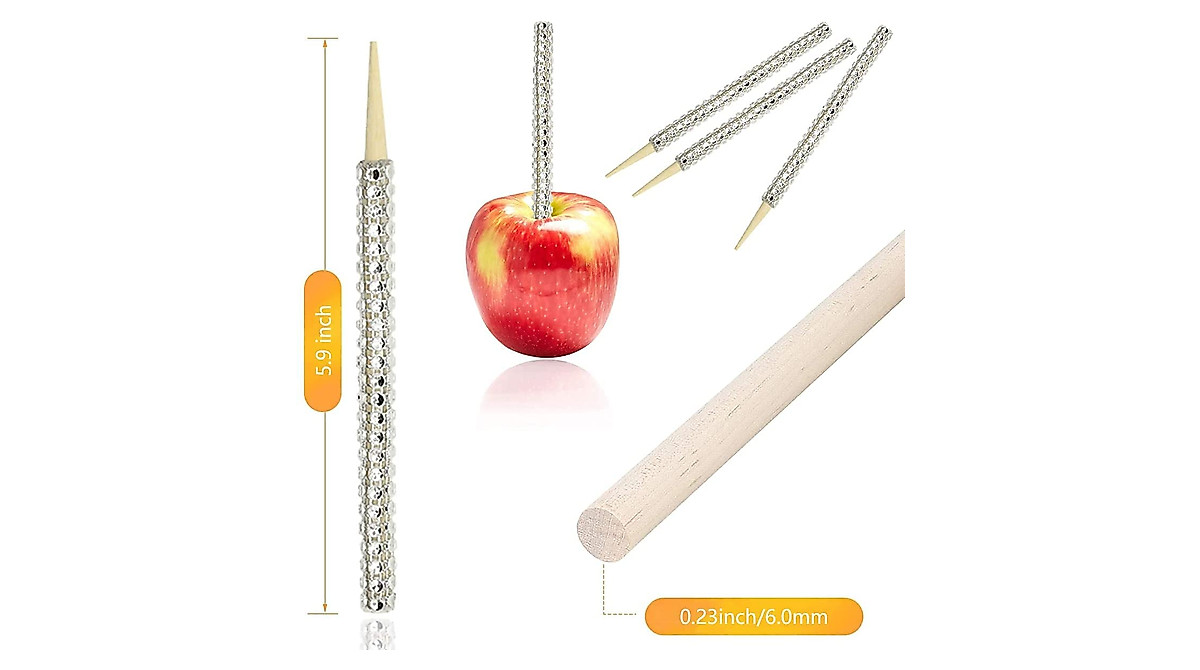 Bling Candy Apple Skewers - 32 Silver Rhinestone Dessert Picks