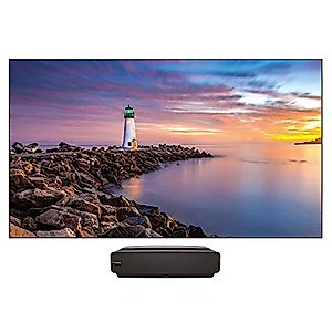 Hisense 120L5F Laser Cinema 4K Ultra Short Throw Laser Projector with 120” ALR Screen | 2700 ANSI Lumens | Android TV | HDR10 | Built-in Alexa and Google Assistant