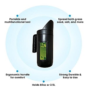 Handheld Spreader - Great for A Variety of Uses, Fertilizer, Grass Seed, Bird Seed - Holds Up to 2.5 L. Add This Handheld Spreader to Your Yard Tools and Garden Tools. Limited time Offer.