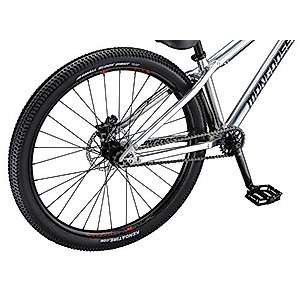 Mongoose Fireball Dirt Jump Mountain Bike, 26-Inch Wheels, Mechanical Disc Brakes, Chrome