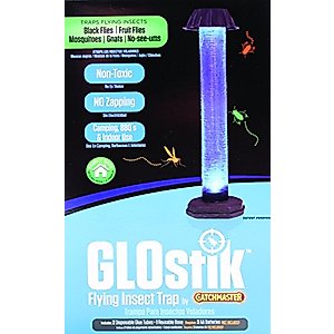Catchmaster Glostik Flying Insect Trap 1-Pk, LED Light & Fly Traps for Indoors & Outdoors, Premium Adhesive Mosquito & Gnat Bug Catcher, Pet Safe Insect Killer, Pest Control for Home & Camping