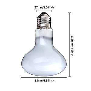 CTKcom 2-Pack 110V 75W Pet Heating Lamp,Basking Heat Spot Lamp, Reptile Heat Bulb for Turtle Aquarium Aquatic Reptile Lizard Heat Lighting E26/E27,White,2 Pcs