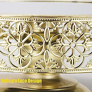 TRSPCWR Cake Stand, Gold Mirror Round Dessert Stand, 10inch Wedding Dessert Display Cake Stands, Metal Cake Plate Decor for Wedding Birthday Party