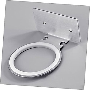 HEMOTON 304 Metal Clothes Rack Wall Mounted Clothes Hanger Wall Mount Hair Dryer Vanity Hair Brush Organiser Steel Hair Dryer Caddy Barbershop Blow Dryer Organizer Hair Dryer Stand Bracket