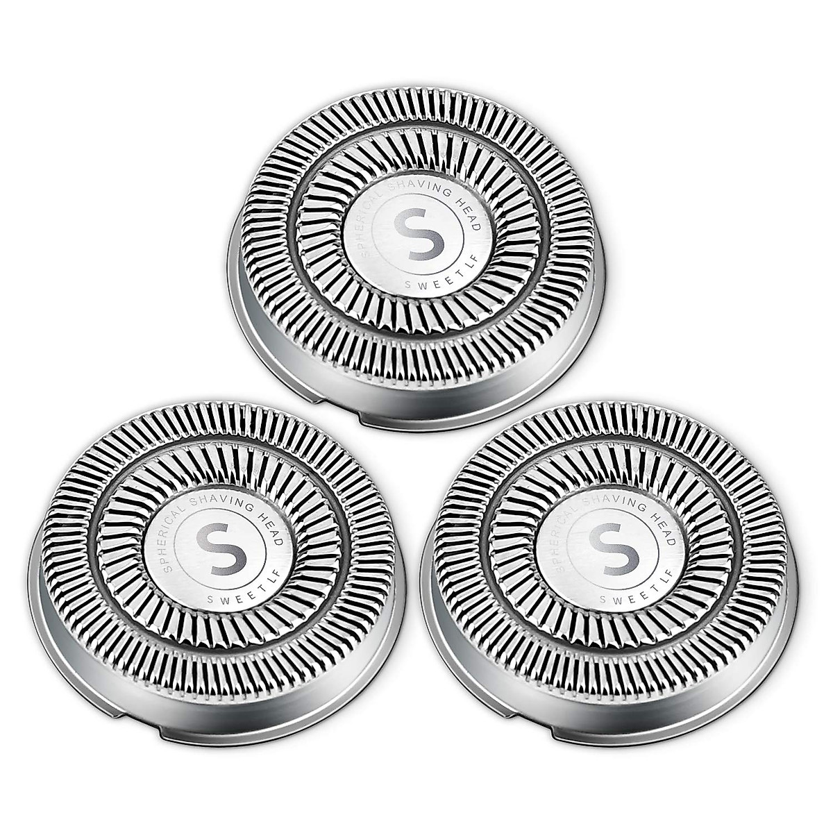 SweetLF 3 Pcs Replacement Shaver Head Blade Cutters IPX7 Waterproof Electric Razor Wet & Dry 3D Men’s Rotary Shaver SW-BC09