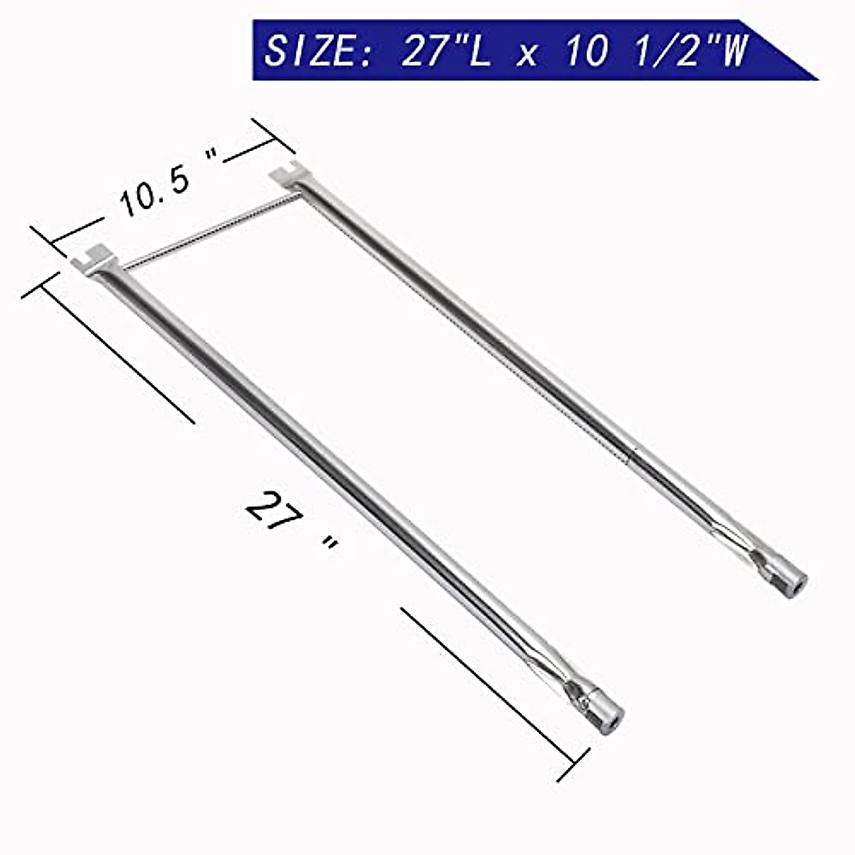 Leship 27" Burner Tube Set Replace for Weber 7507, Spirit E-200 E-210 S-200 S-210 (Side Control), Spirit 500, Genesis Silver A Gas Grills, 304 Stainless Steel Gas Grill Burner Tube Kit