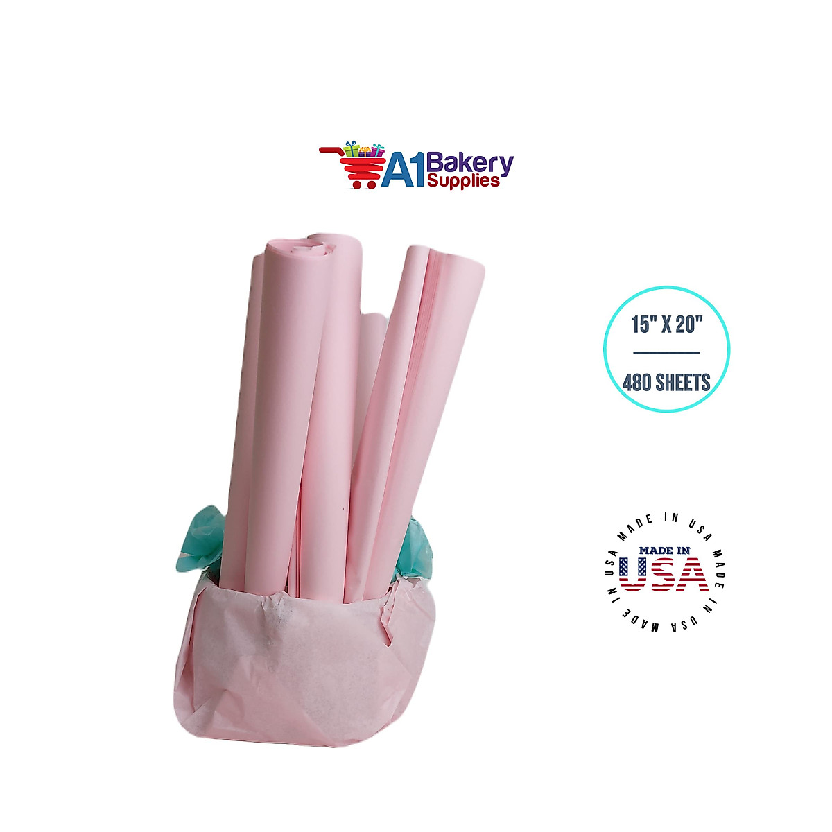 Bulk Blush Tissue Paper 15 inch X 20 inch 480 Sheets Premium Quality Gift wrap Tissue Paper A1 bakery supplies