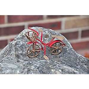 G & F Products MiniGardenn 10022 Fairy Garden Miniature Mini Bicycle, Red