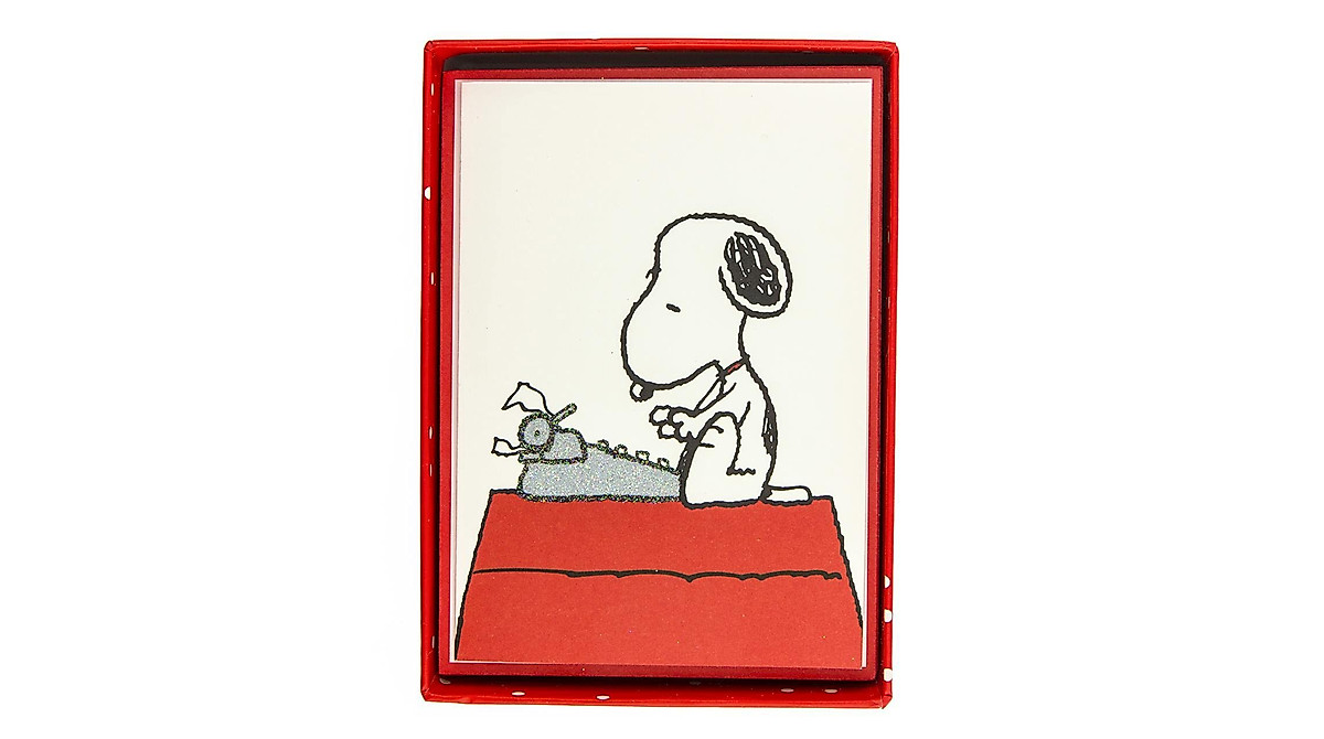 Peanuts Typewriter Notecards - 16 Gift-Ready Stationery Set